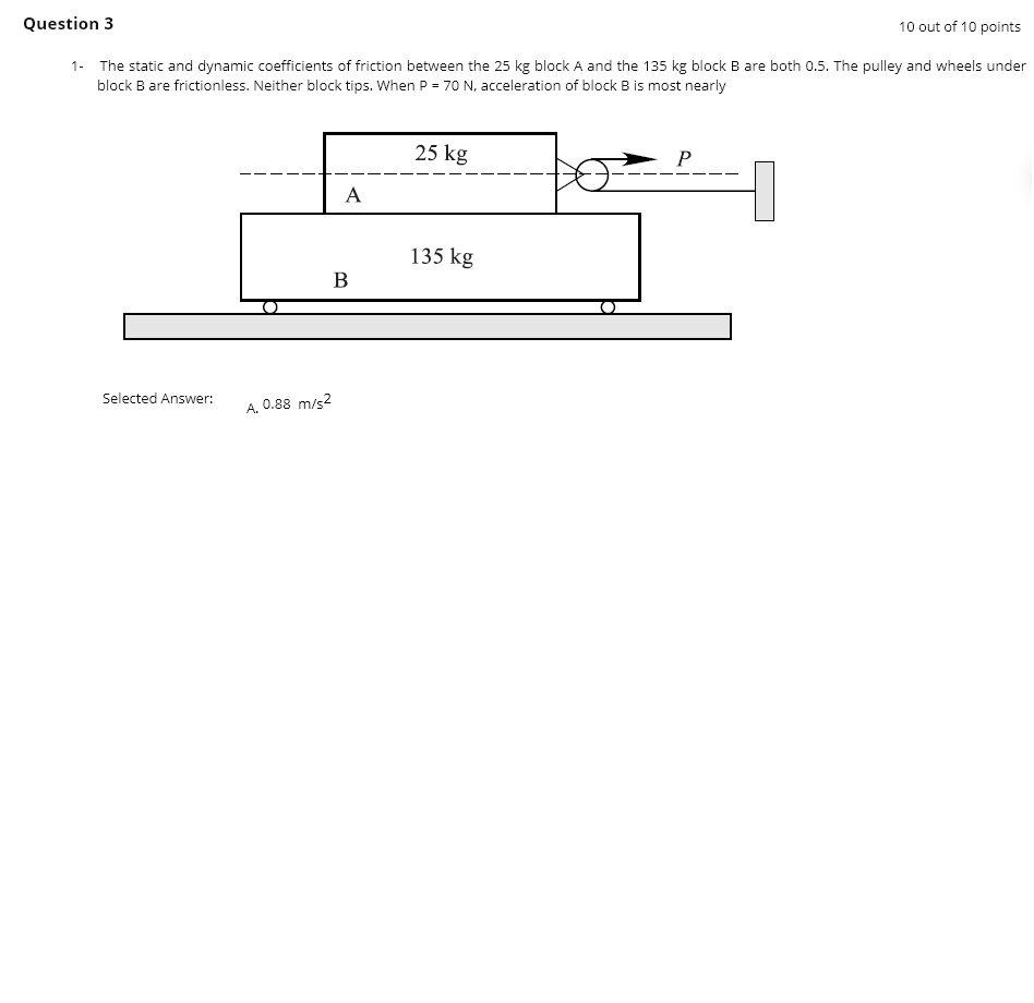 Solved The static and dynamic coefficients of friction | Chegg.com