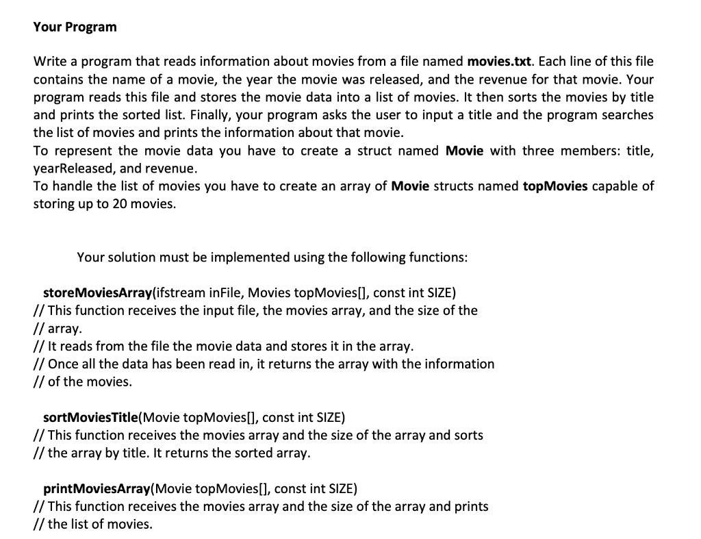 Solved Your Program Write a program that reads information | Chegg.com