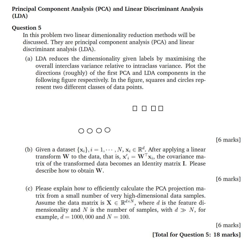 Solved Principal Component Analysis (PCA) and Linear | Chegg.com