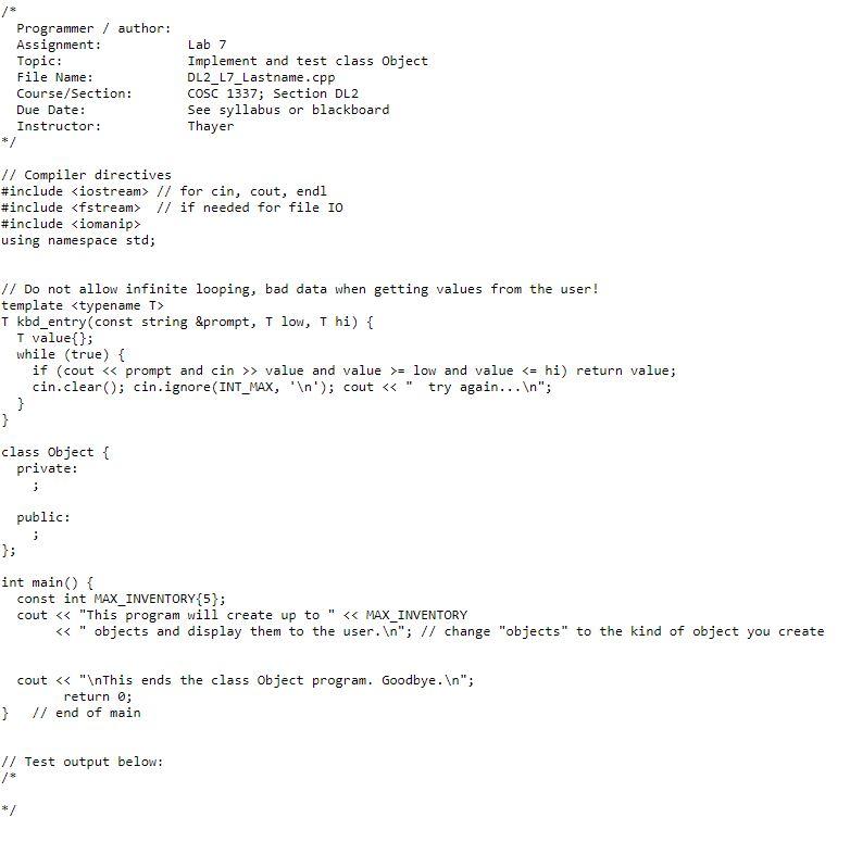 Solved Implement some version of class Object, where you | Chegg.com