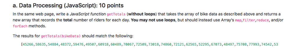 Solved a. Data Processing (JavaScript): 10 points In the | Chegg.com