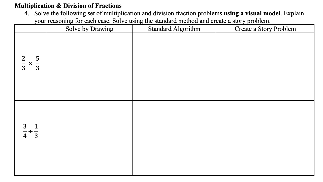 Solved Multiplication & Division of Fractions 4. Solve the | Chegg.com