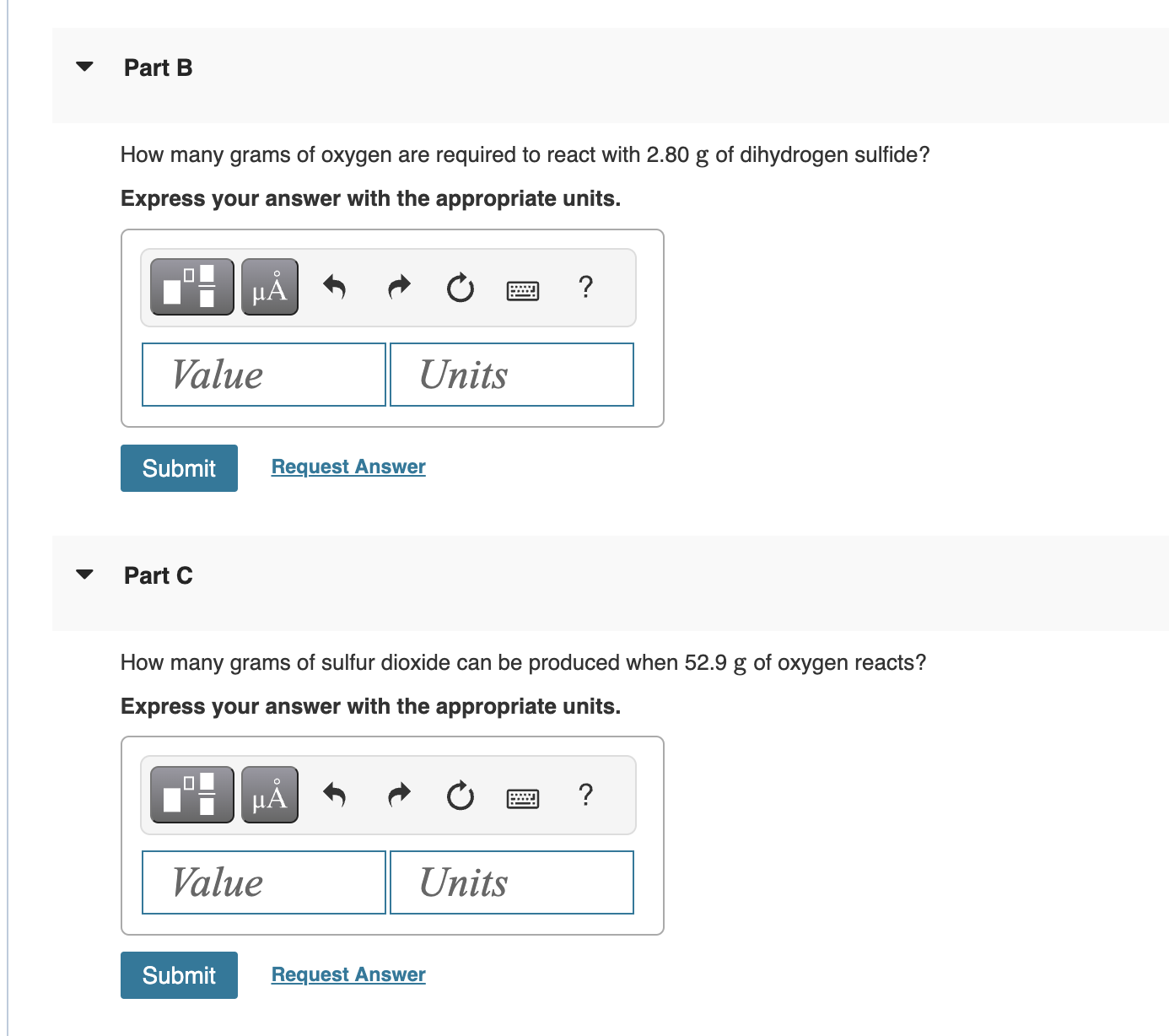 Part BHow many grams of oxygen are required to react | Chegg.com