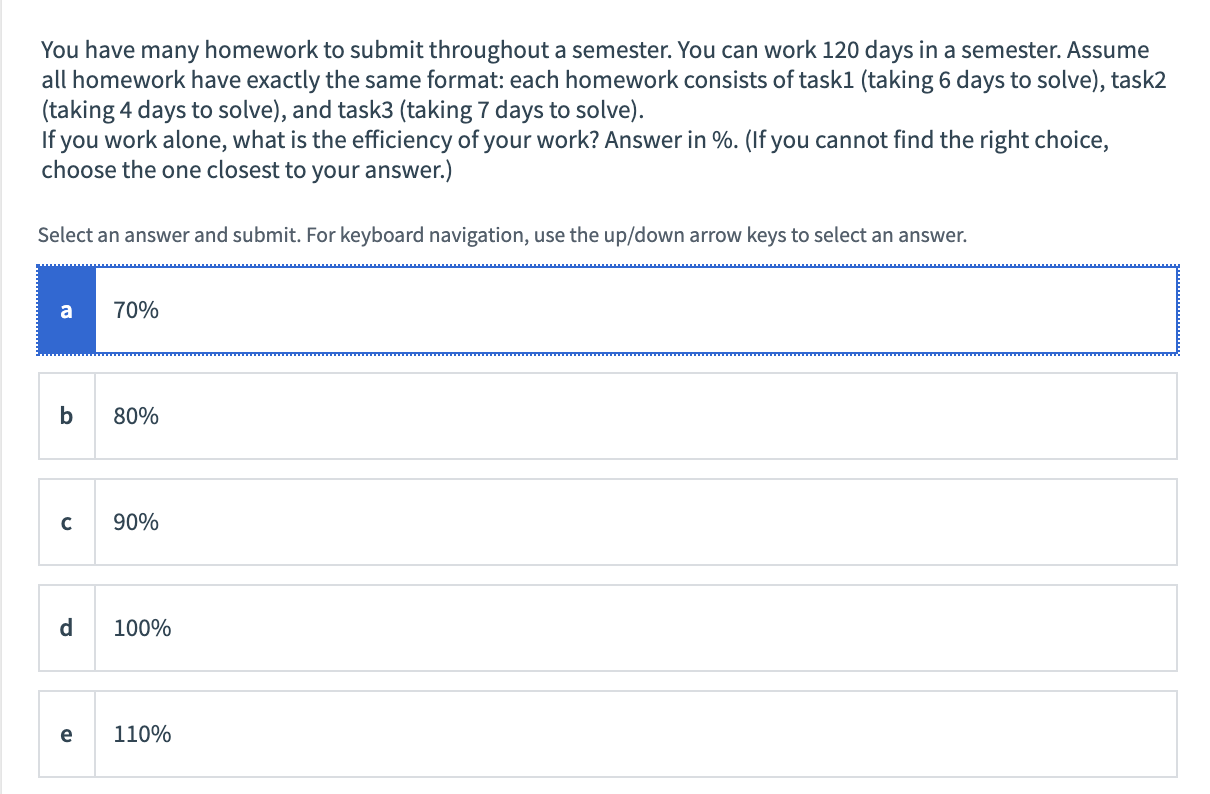 Solved You have many homework to submit throughout a | Chegg.com