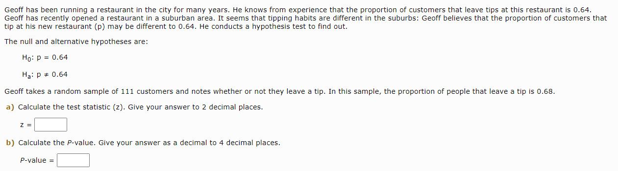 Solved Geoff has been running a restaurant in the city for | Chegg.com