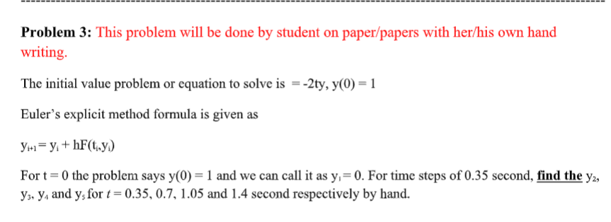 Solved No MATLAB codes will be needed to submit. So, please | Chegg.com