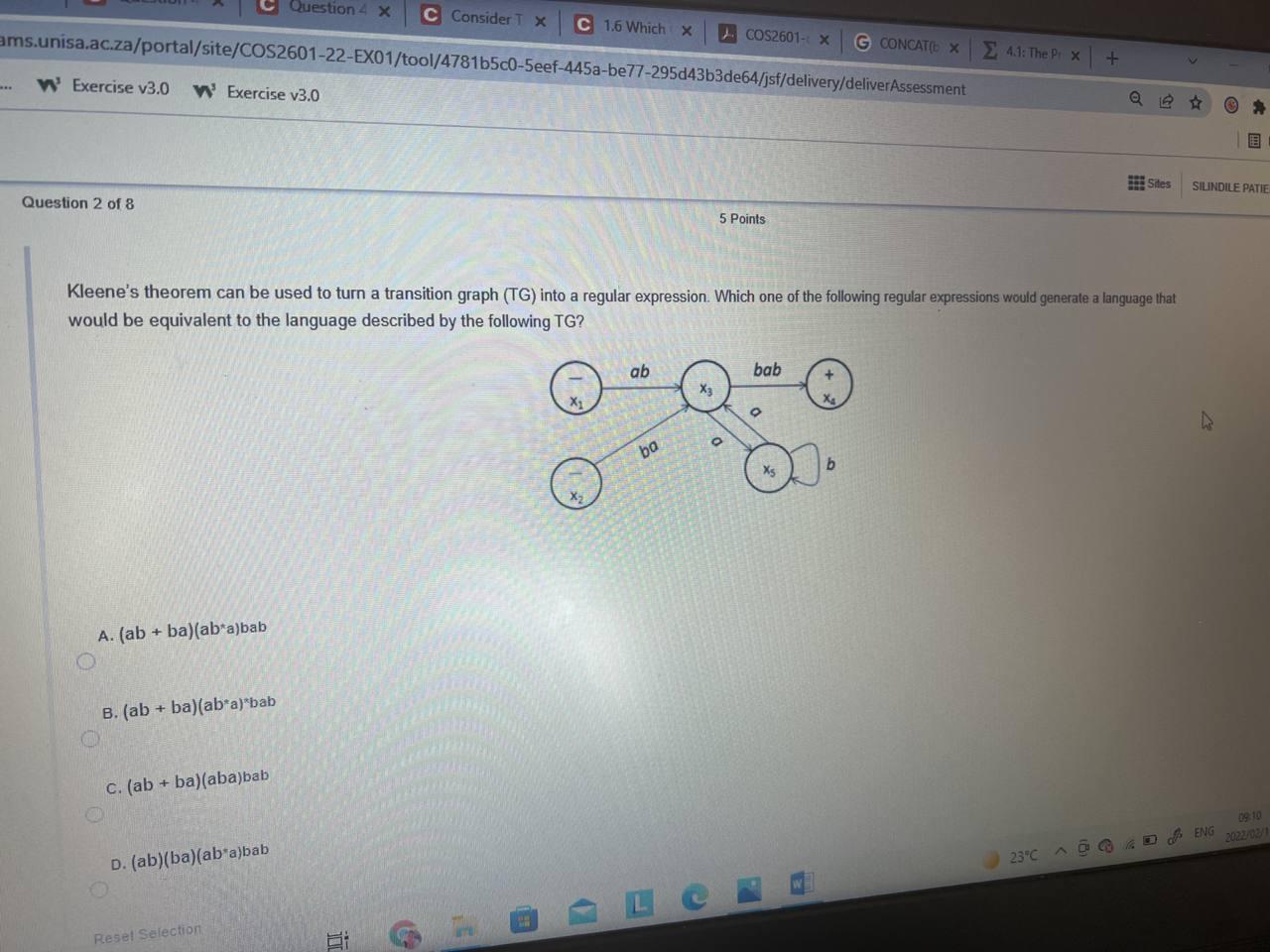 Solved Kleene's theorem can be used to turn a transition | Chegg.com