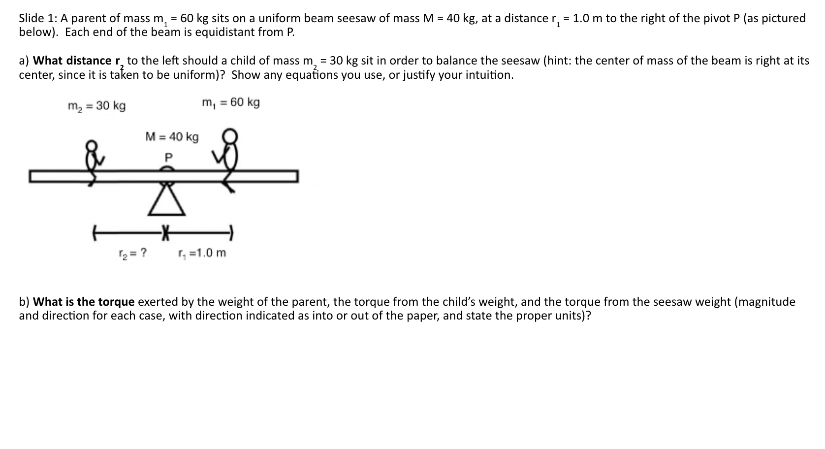 Seesaw Balance Equation