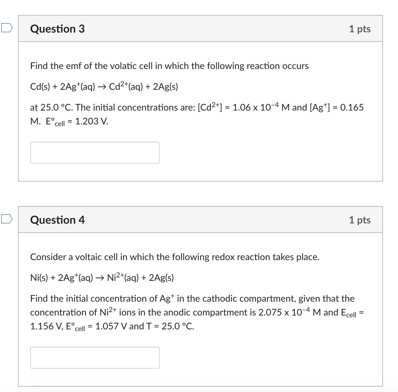 Solved Find the emf of the volatic cell in which the | Chegg.com