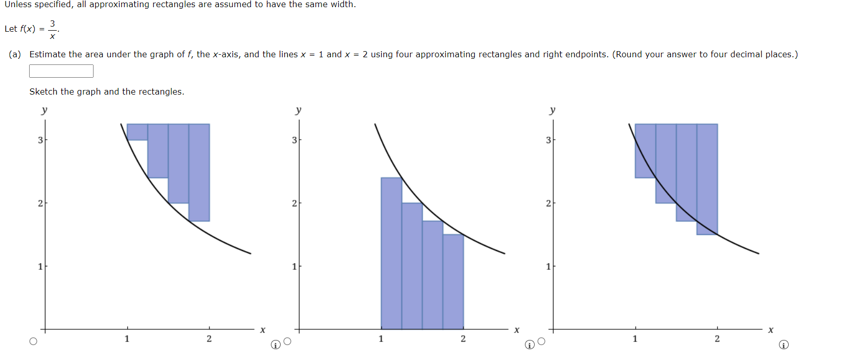 Solved Unless specified, all approximating rectangles are | Chegg.com Solved Unless specified, all approximating rectangles are | Chegg.com