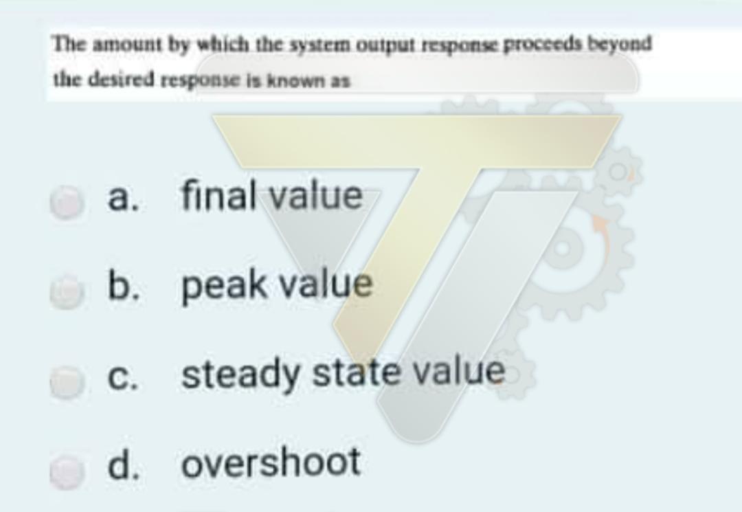 The amount by which the system output response | Chegg.com