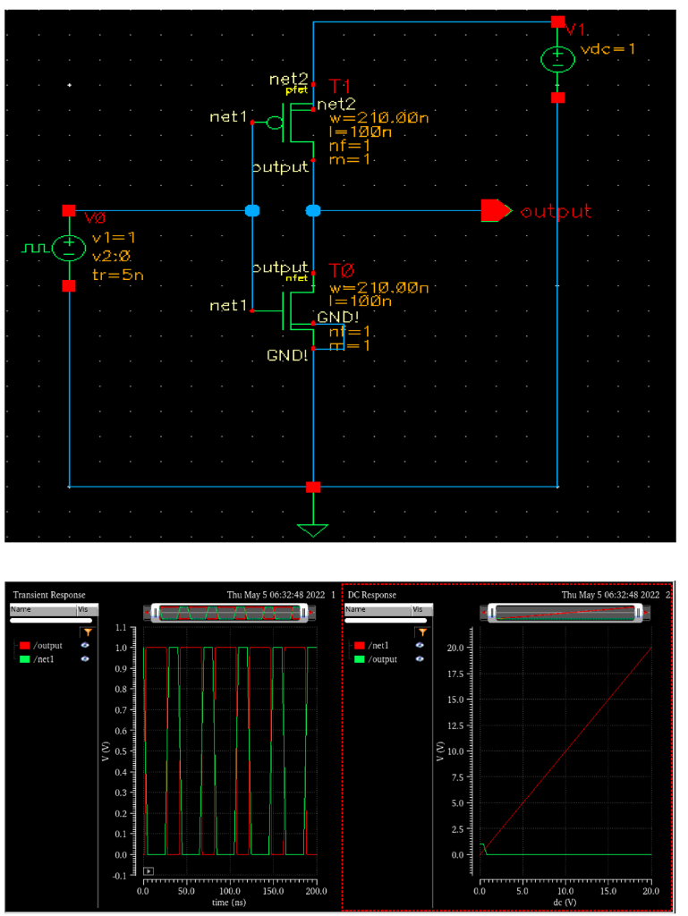 Solved This is a schematic design for an inverter using | Chegg.com