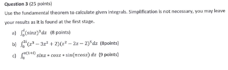Solved Question 3 (25 ﻿points)Use the fundamental theorem to | Chegg.com
