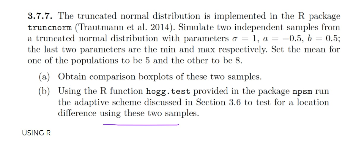 == 3.7.7. The truncated normal distribution is | Chegg.com