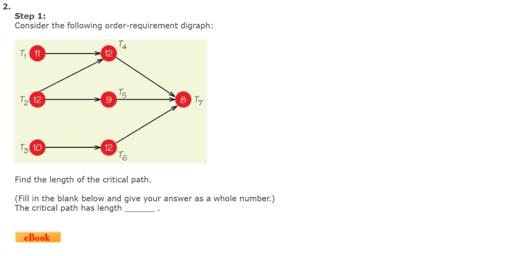 Solved 2. Step 1: Consider the following order-requirement | Chegg.com