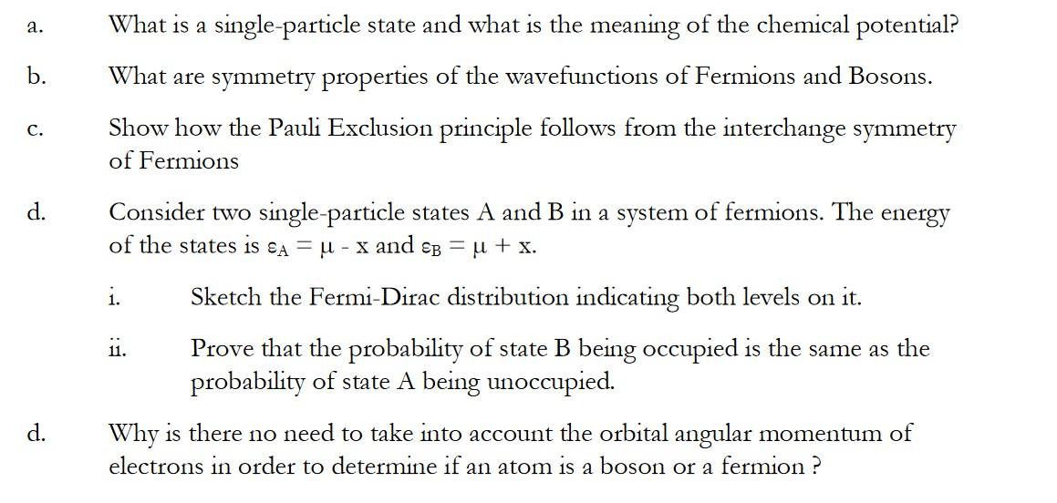 Solved a. What is a single-particle state and what is the | Chegg.com