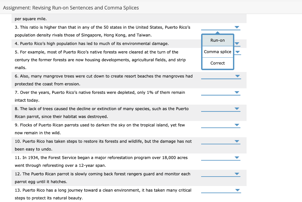 Solved Instructions: Some of the sentences in the following | Chegg.com