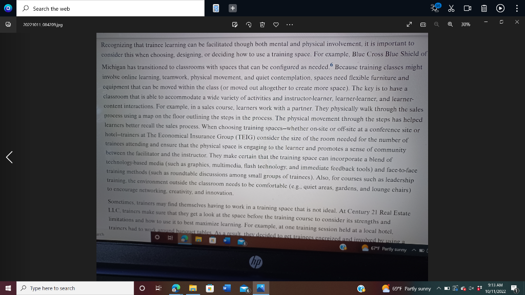 Solved Selecting and Preparing the Training Site The | Chegg.com