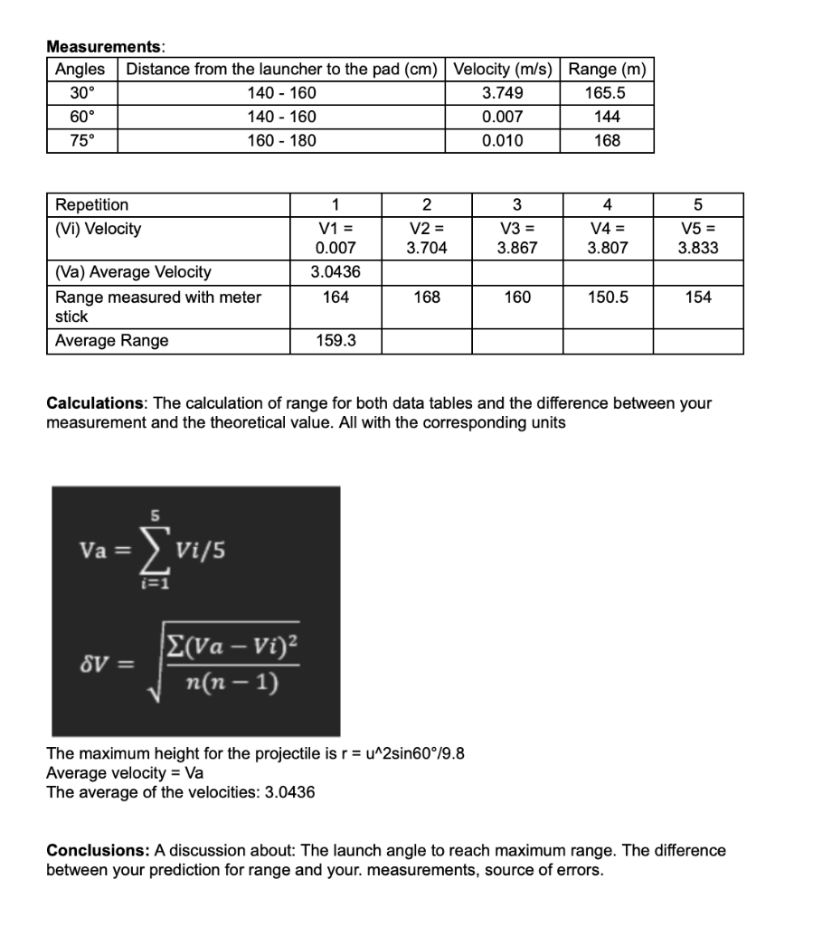 Solved Calculations: The calculation of range for both data | Chegg.com