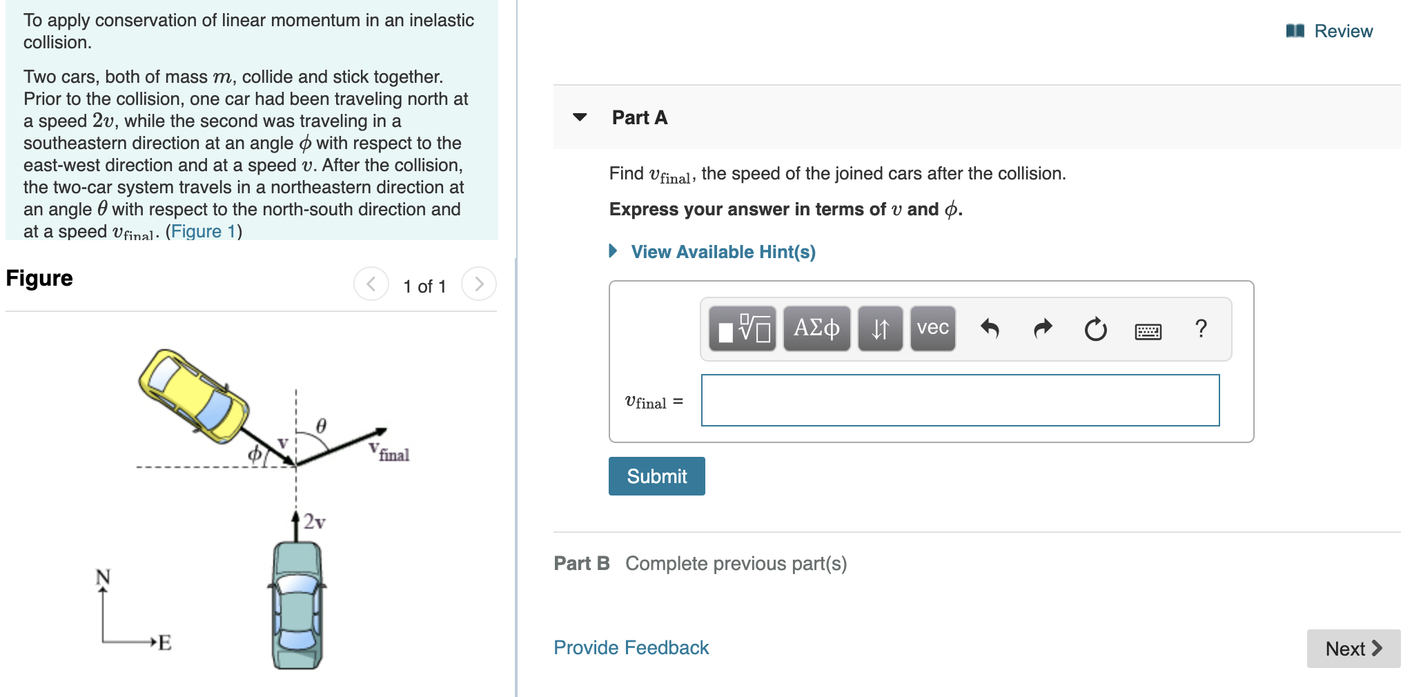 Solved I Review To apply conservation of linear momentum in | Chegg.com