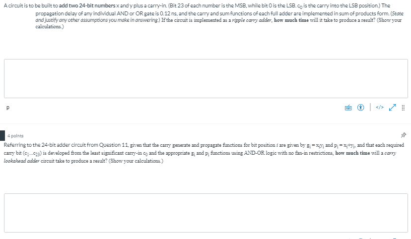 Solved A circuit is to be built to add two 24-bit numbers x | Chegg.com