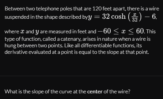 Solved Between two telephone poles that are 120 feet apart, | Chegg.com