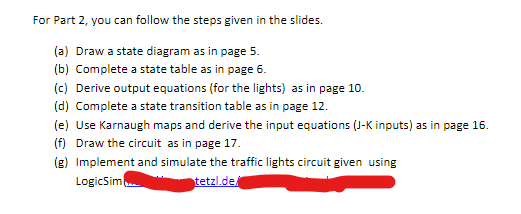 Solved 1. Design a traffic light circuit similar to the | Chegg.com