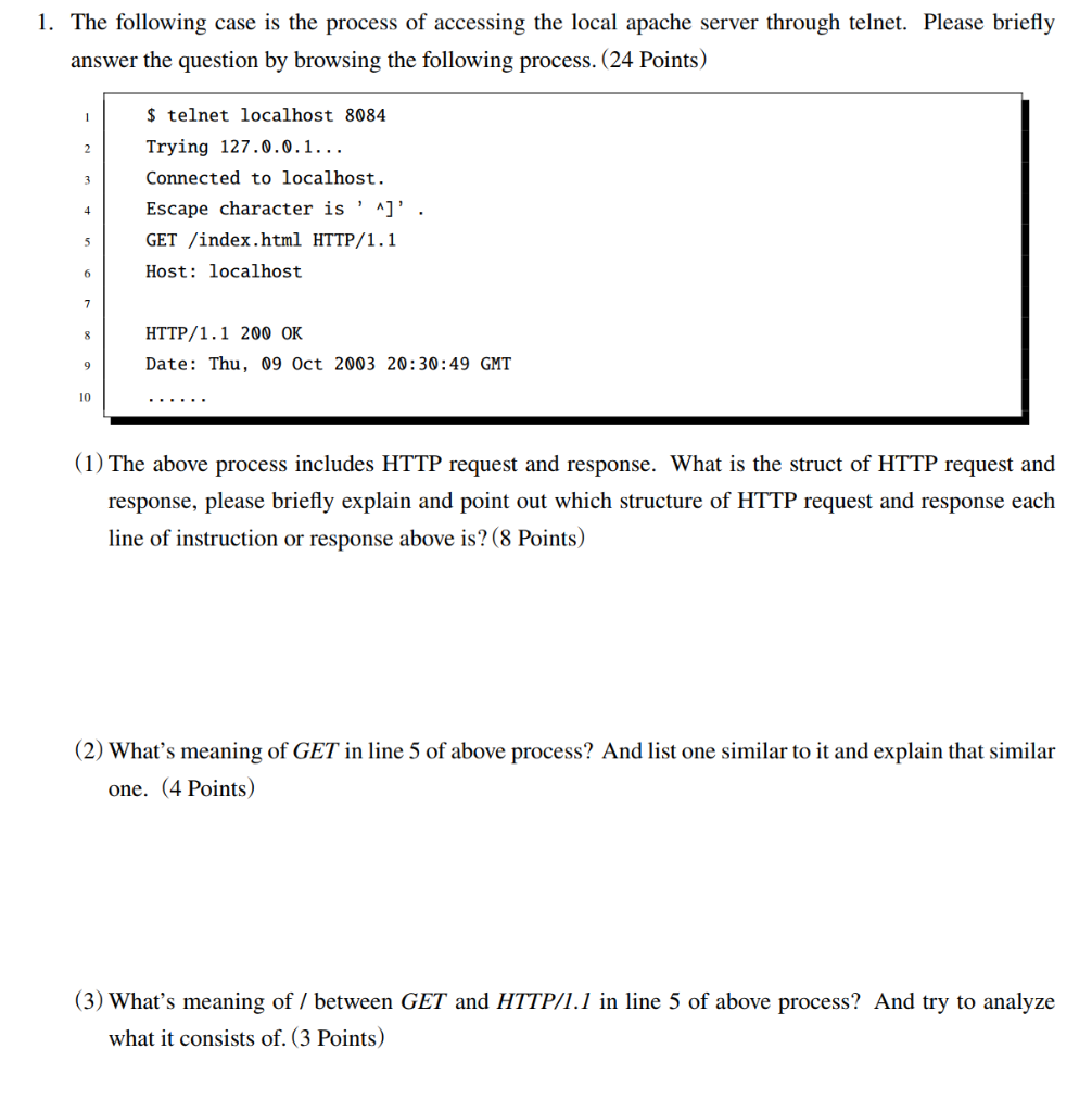 Solved 1. The following case is the process of accessing the | Chegg.com