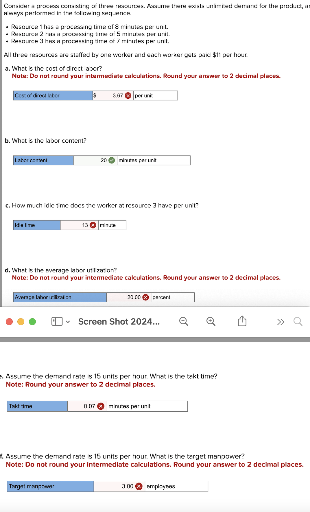 Solved Assume the demand rate is 15 ﻿units per hour. What is | Chegg.com