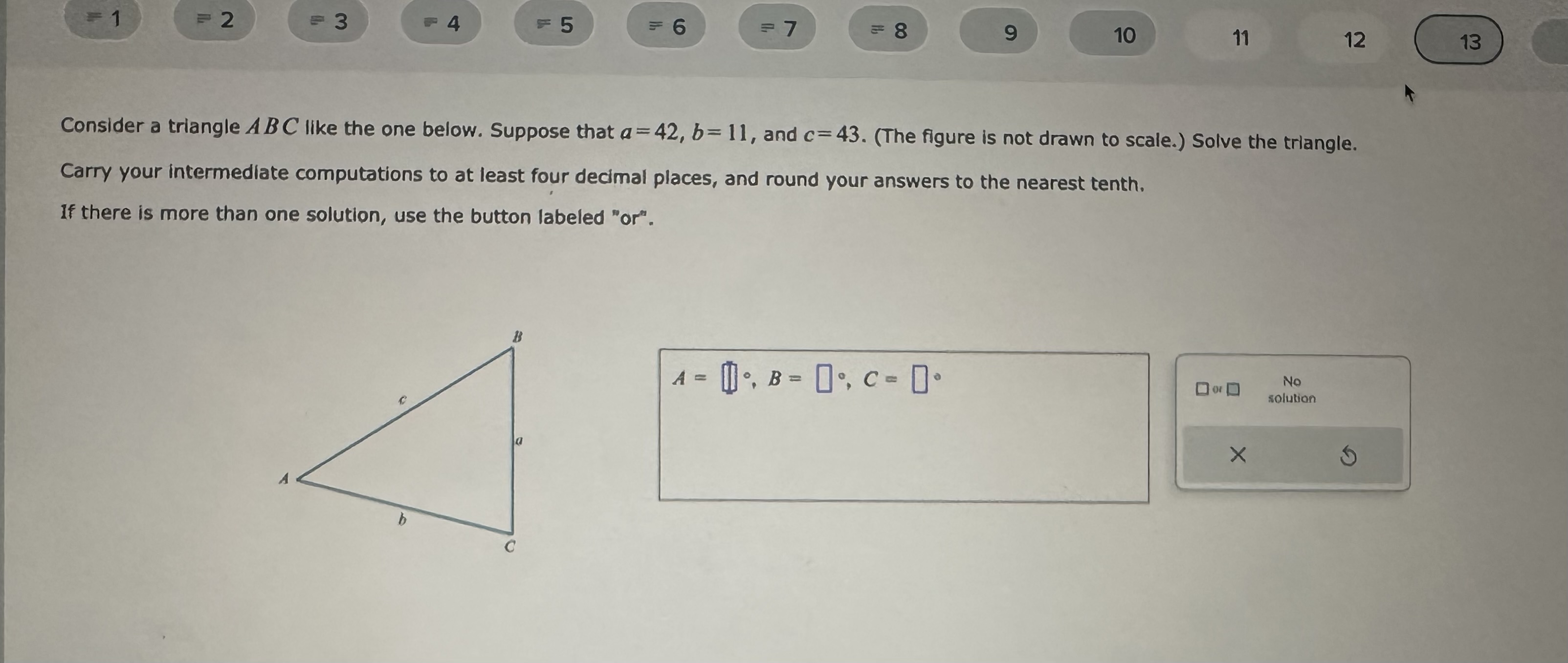 Solved Consider a triangle ABC like the one below. Suppose | Chegg.com