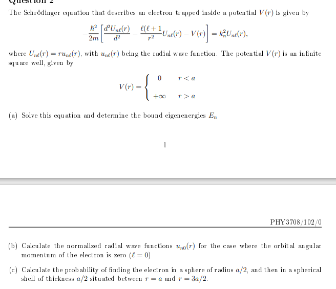 Solved A particle of mass m in an infinite potential well of | Chegg.com
