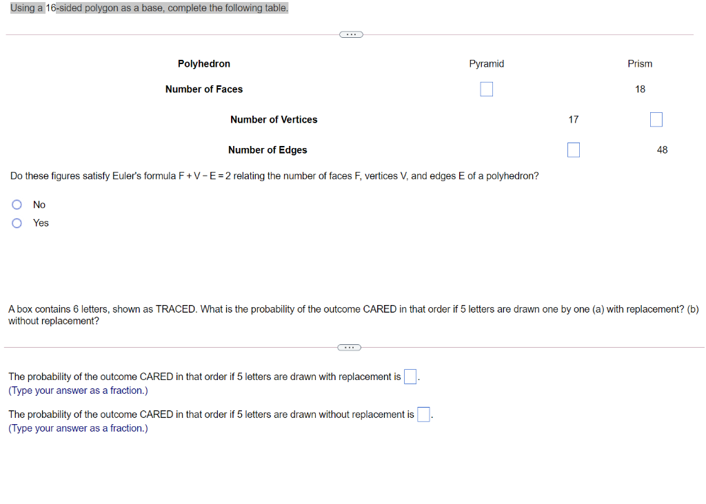 Solved Using a 16-sided polygon as a base, complete the | Chegg.com
