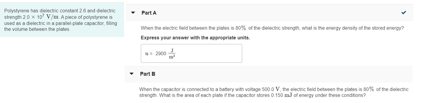 Solved Part A Polystyrene has dielectric constant 2.6 and | Chegg.com