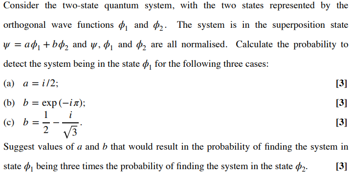 Solved Consider The Two State Quantum System With The Two