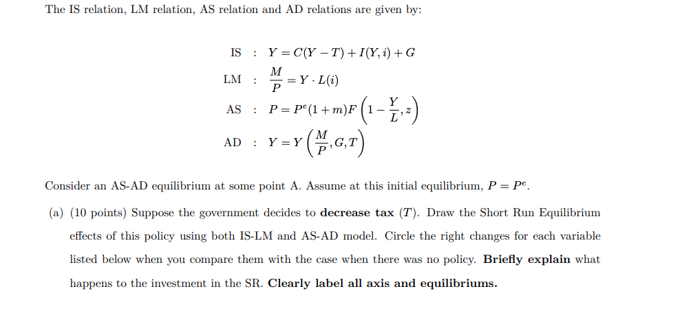 Solved a. Output: Increase / Decrease / Same / Ambiguous b. | Chegg.com