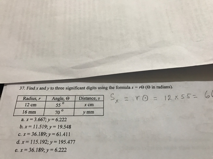 Solved Find x and y to three significant digits using the | Chegg.com