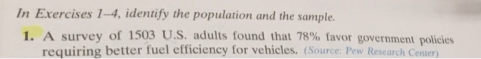 Solved In Exercises 1-4, identify the population and the | Chegg.com