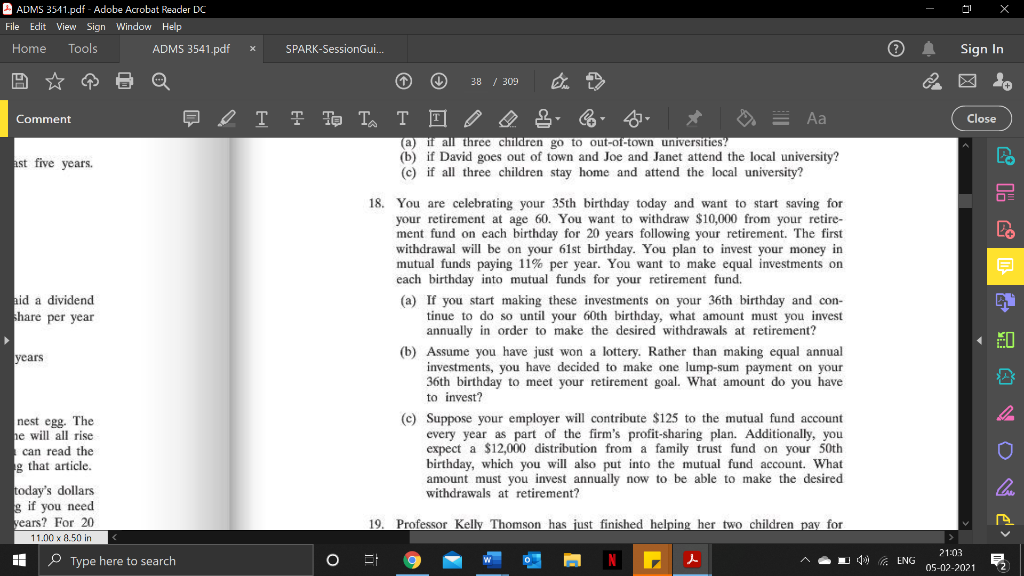 Solved ADMS 3541.pdf - Adobe Acrobat Reader DC File Edit | Chegg.com