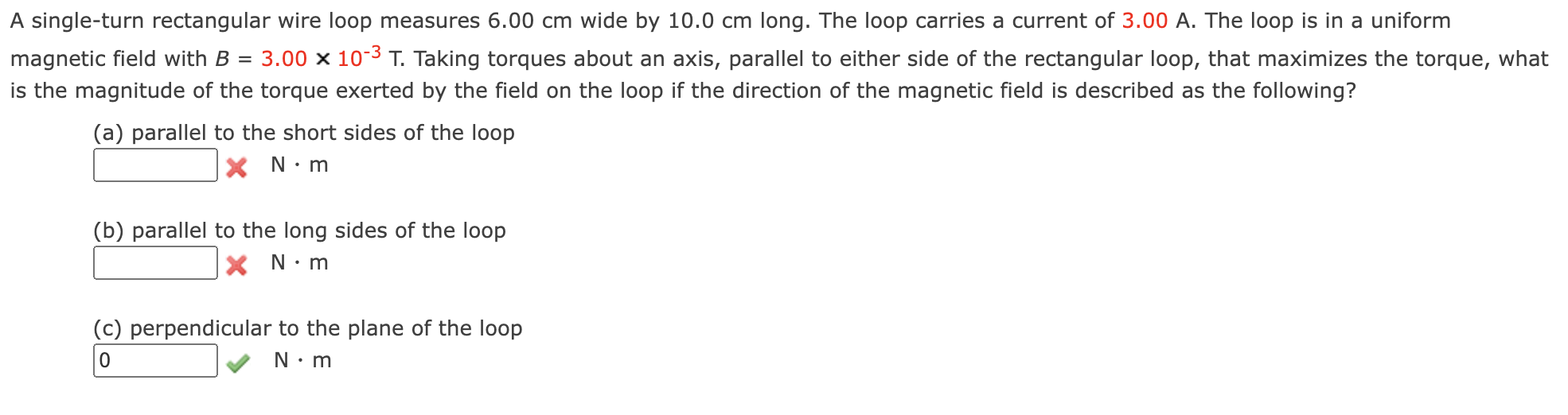Solved A single-turn rectangular wire loop measures 6.00 cm | Chegg.com