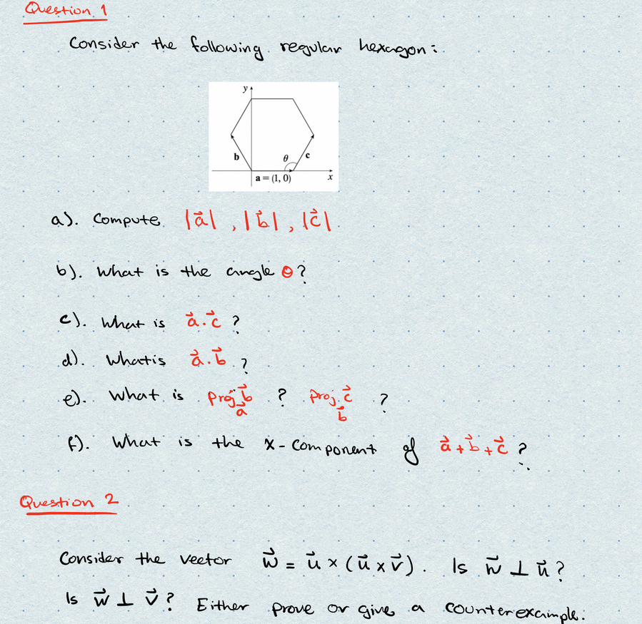 Solved Question. 1 consider the following regular hexagon: с | Chegg.com