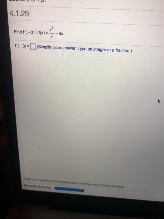 Solved 4.1.29 Find f' (-3) if f(x) 6x. r(-3)- (Simplify | Chegg.com