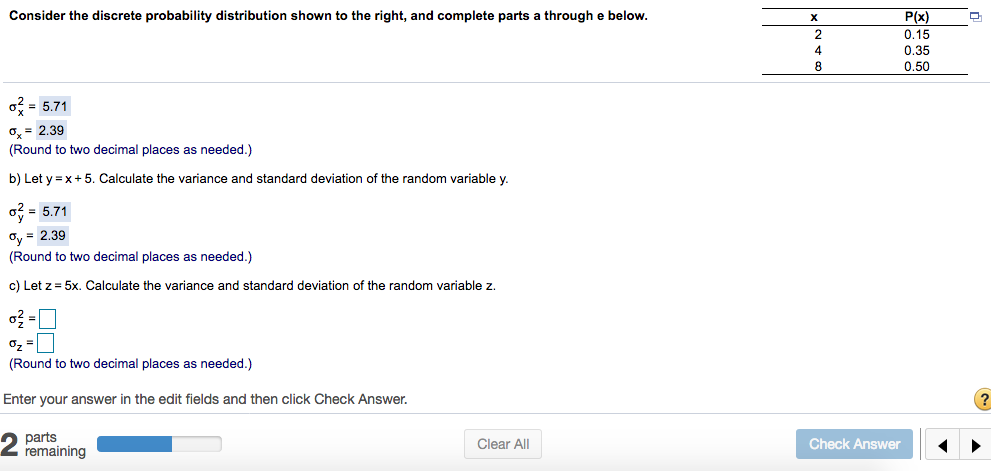 Solved Consider the discrete probability distribution shown | Chegg.com