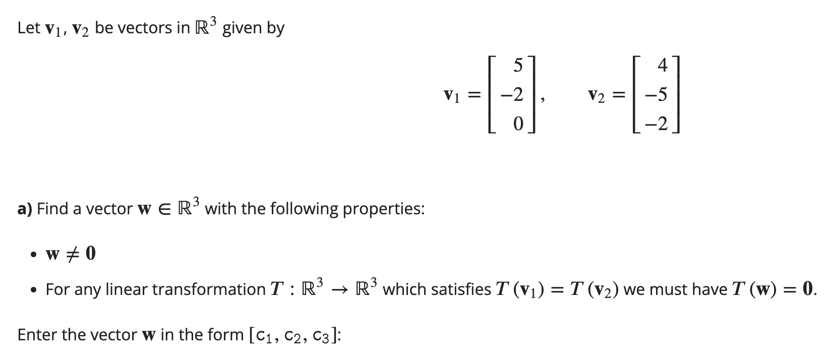 Solved Let v1,v2 be vectors in R3 given by | Chegg.com