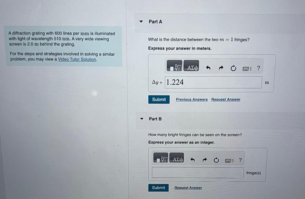 Solved A diffraction grating with 600 lines per mm is | Chegg.com