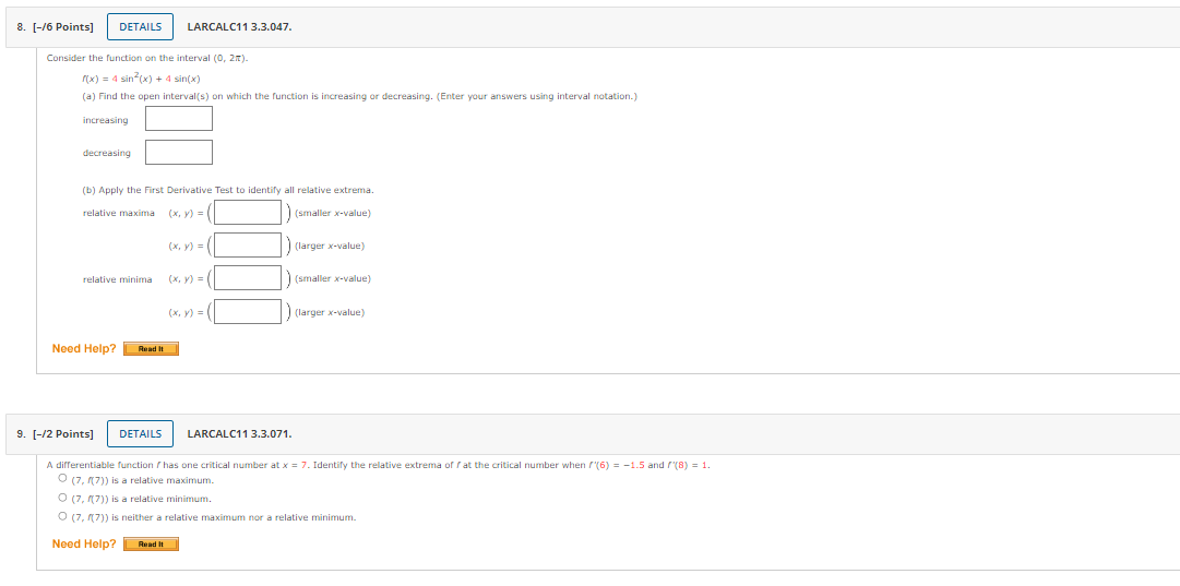Consider The Function On The Interval 02π 7137