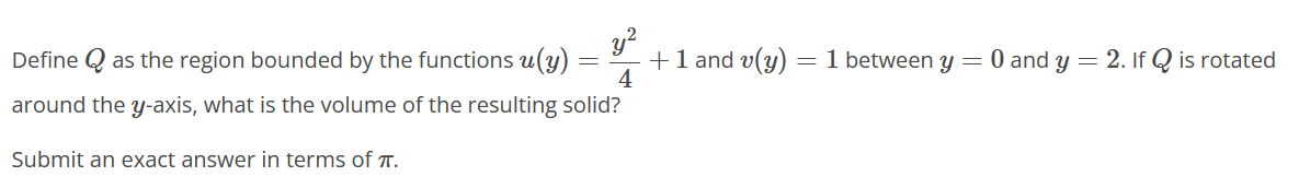 Solved Define Q as the region bounded by the functions | Chegg.com