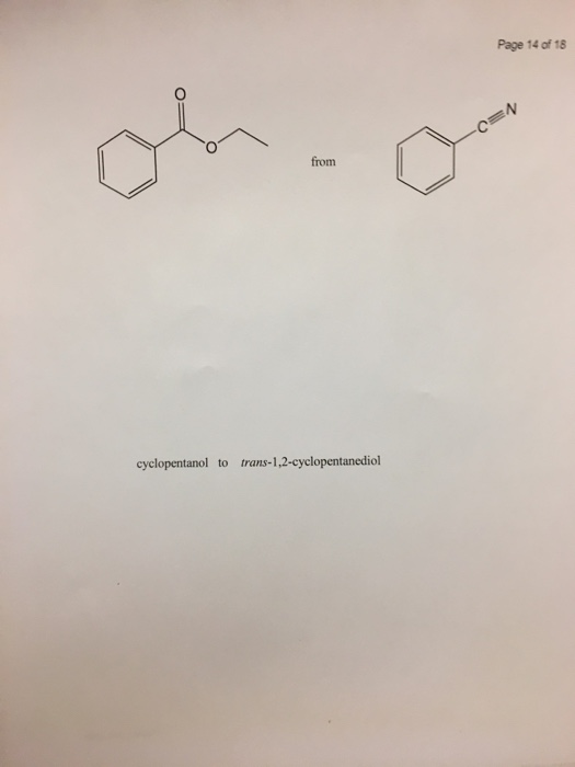 Solved Page 14 of 18 from cyclopentanol to | Chegg.com