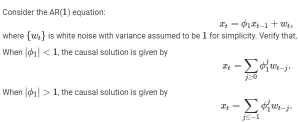 Solved Consider the AR(1) equation: It = 013t-1 + wt, where | Chegg.com