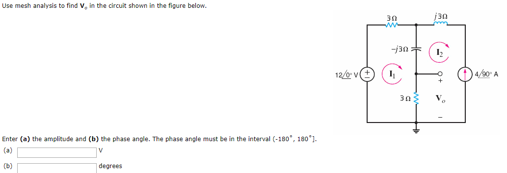Solved Use mesh analysis to find Vo in the circuit shown in | Chegg.com