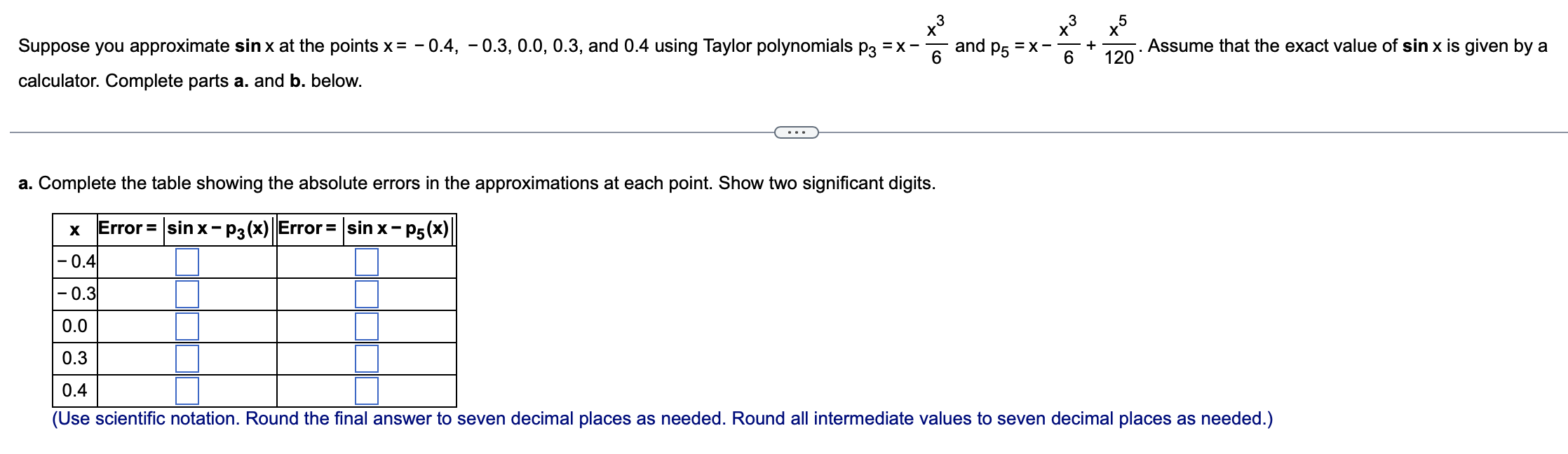 Solved Suppose you approximate sinx at the points | Chegg.com